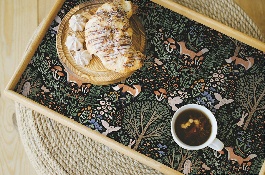 Clara Jean Folklore Forest Peel and Stick Wallpaper - Black | RoomMates ...