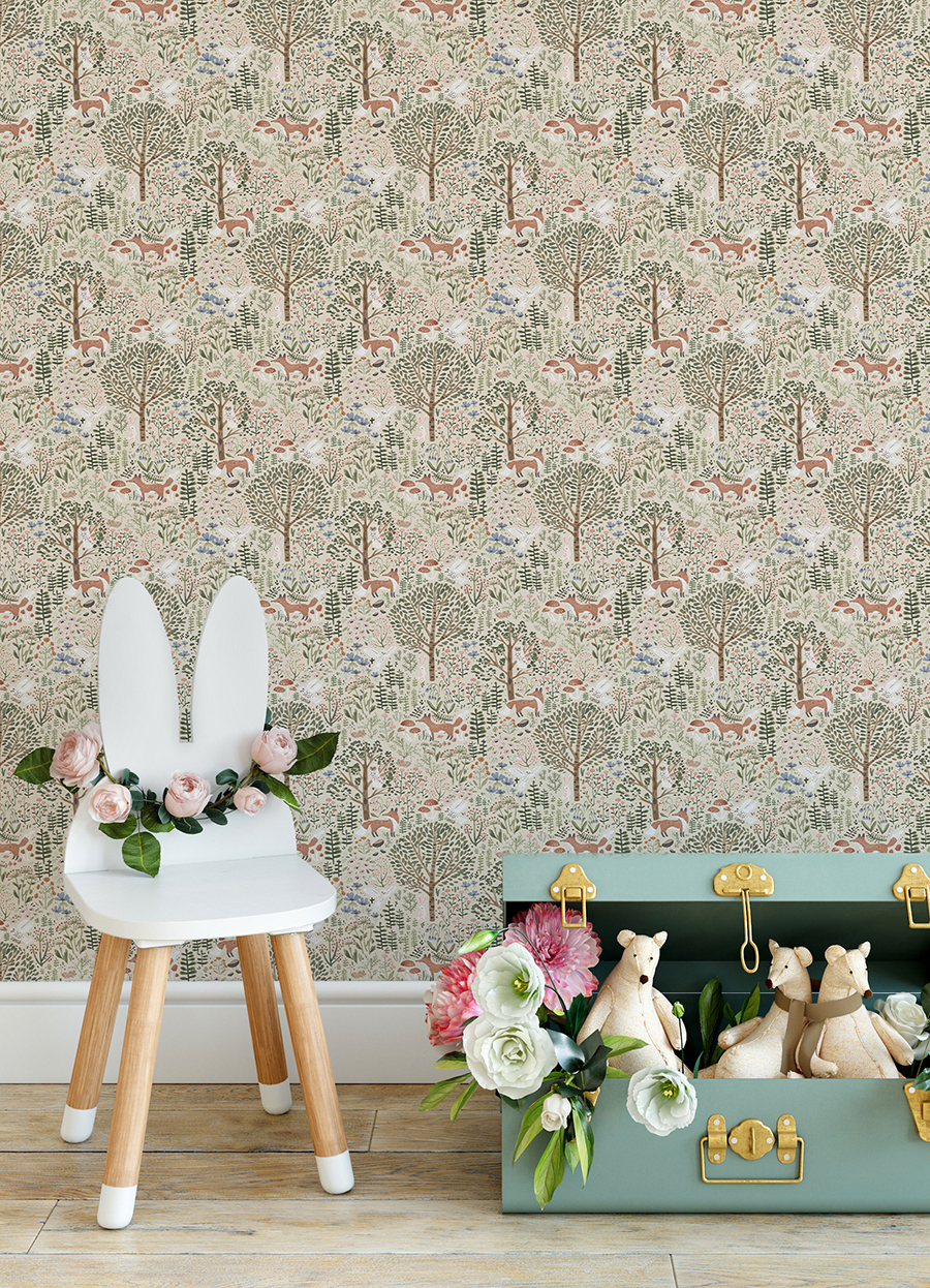 Clara Jean Folklore Forest Peel and Stick Wallpaper - Almond/Vintage ...