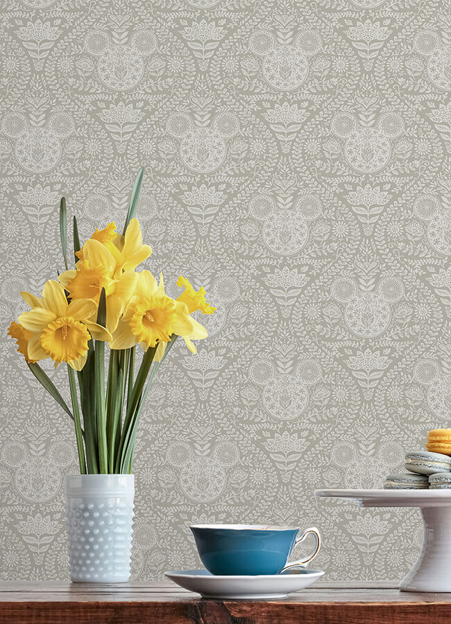 Disney Mickey Mouse Block Print Peel & Stick Wallpaper - Cream ...