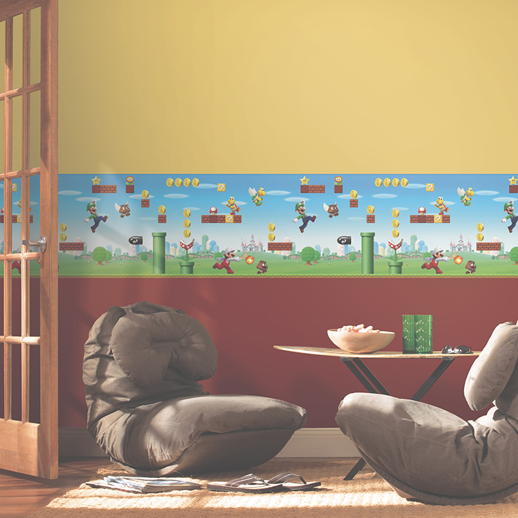 Super Mario Scene Peel and Stick Wallpaper Border | RoomMates Décor