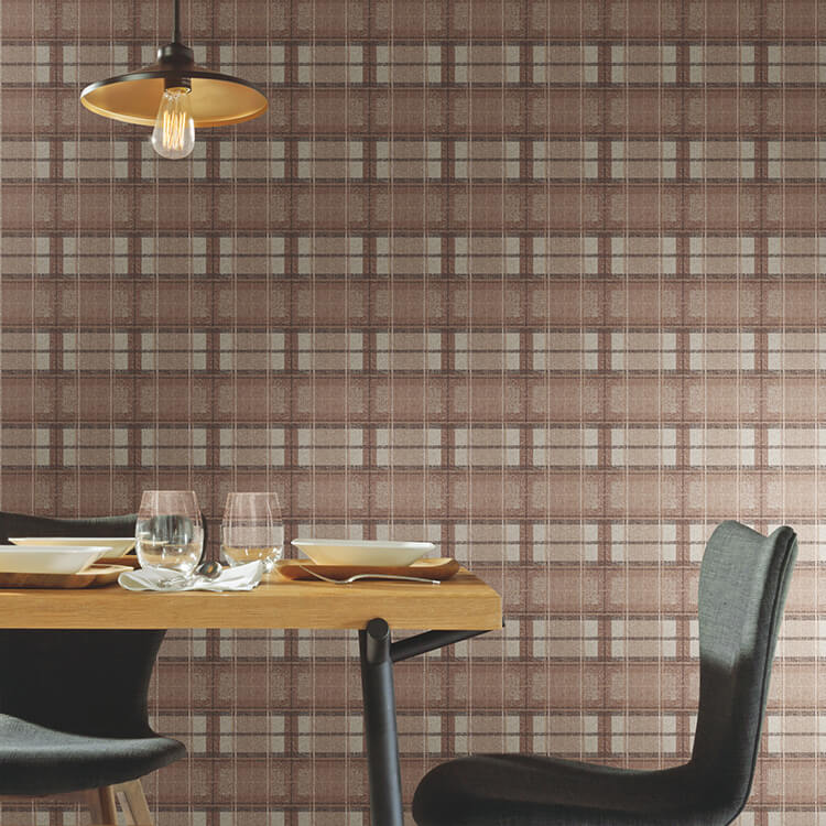 Tweed Plaid Peel and Stick Wallpaper - Red | RoomMates Décor