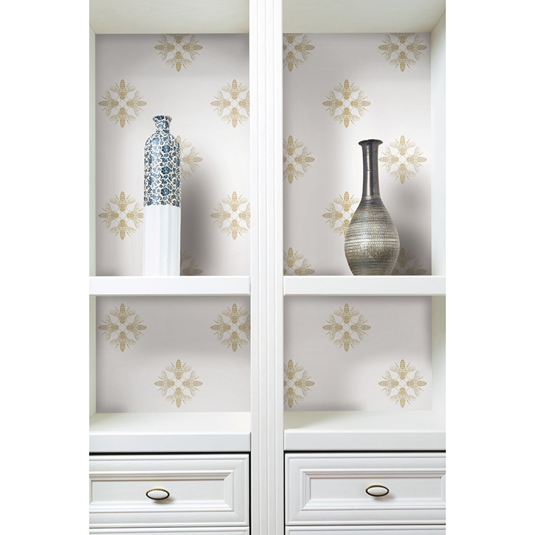 Honey Bee Peel and Stick Wallpaper - Gold | RoomMates Décor