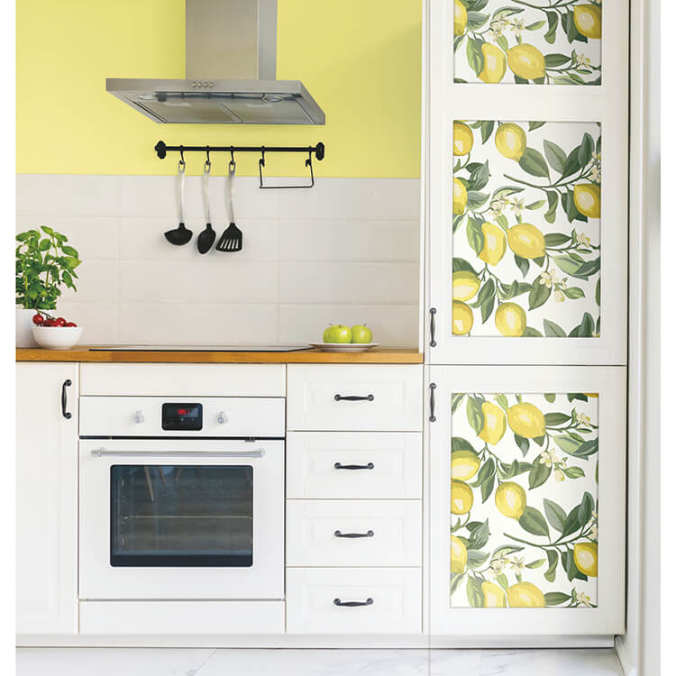 Lemon Zest Peel and Stick Wallpaper - White | RoomMates Décor
