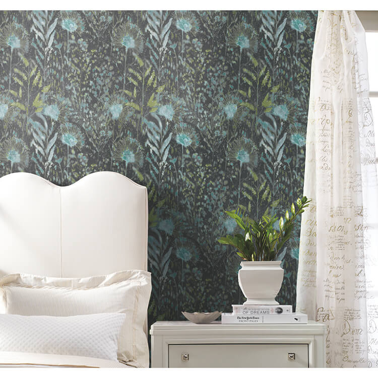 Dandelion Peel and Stick Wallpaper - Teal | RoomMates Décor