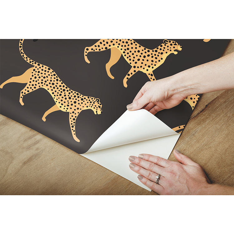 Cheetah Cheetah Peel and Stick Wallpaper - Black | RoomMates Décor