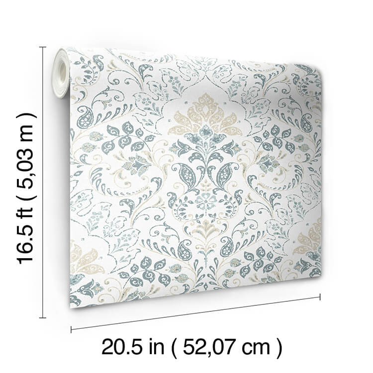 Persian Damask Peel and Stick Wallpaper - White | RoomMates Décor