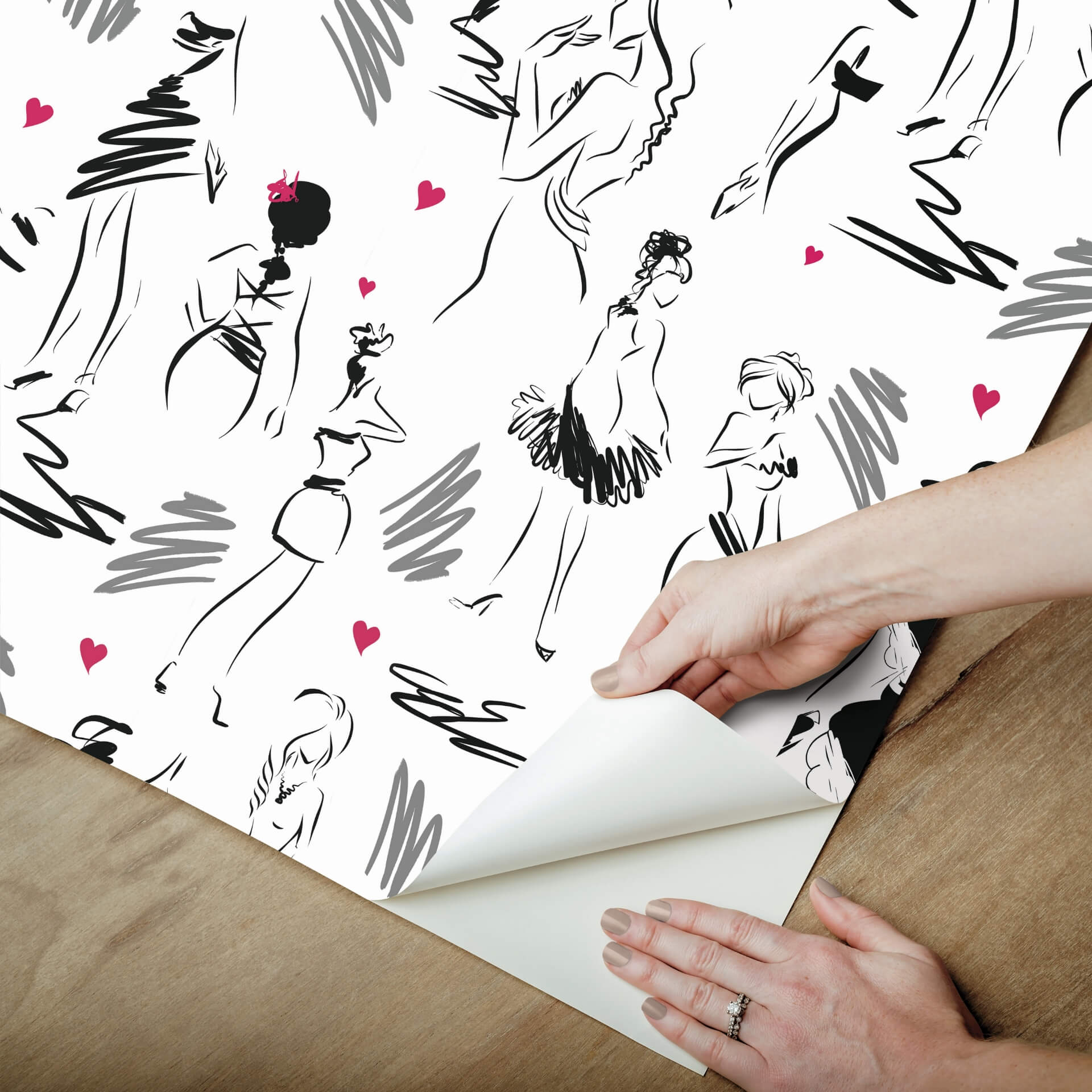 Glamour Peel & Stick Wallpaper - Black | RoomMates Décor