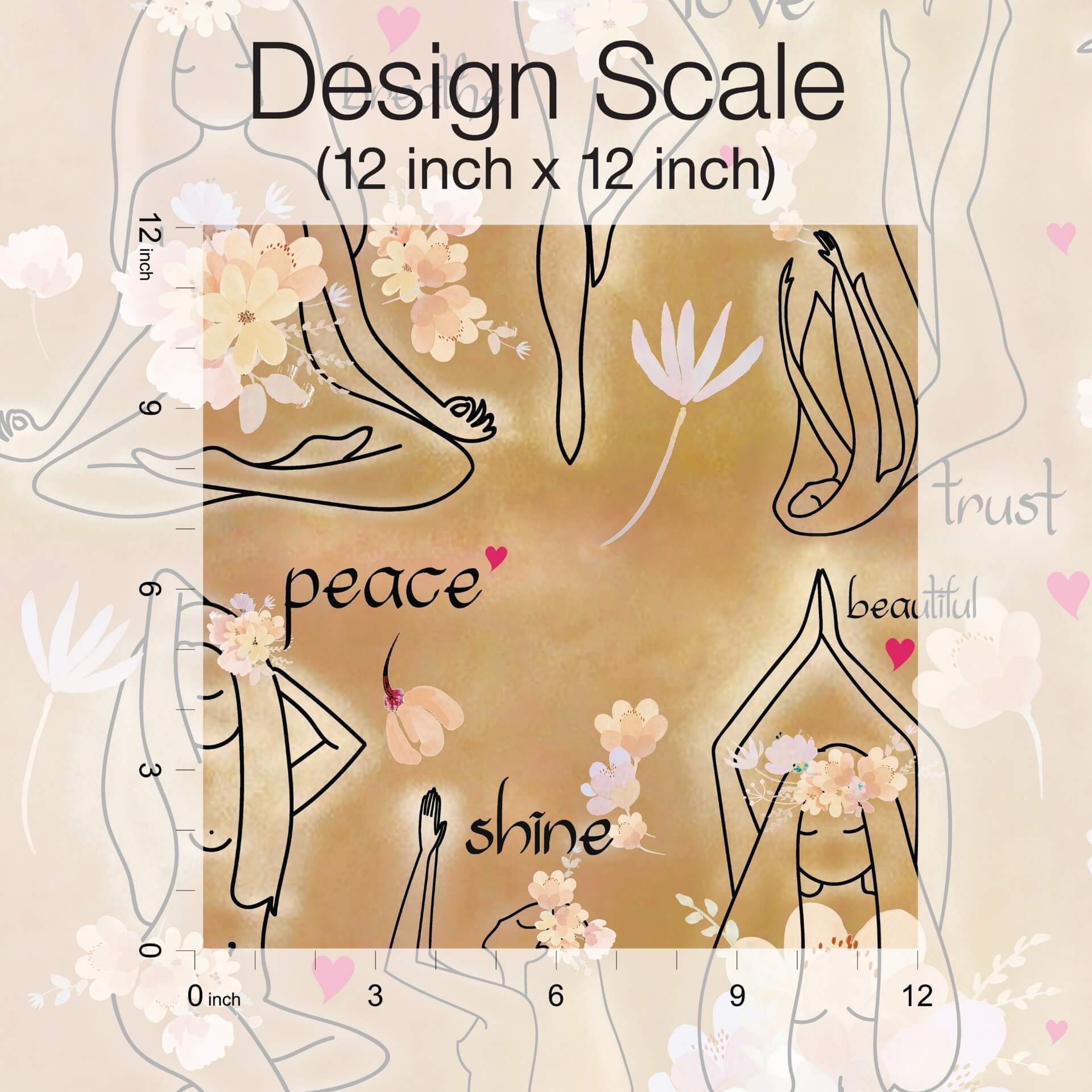Yoga Goddesses Peel And Stick Wallpaper - Brown | RoomMates Décor
