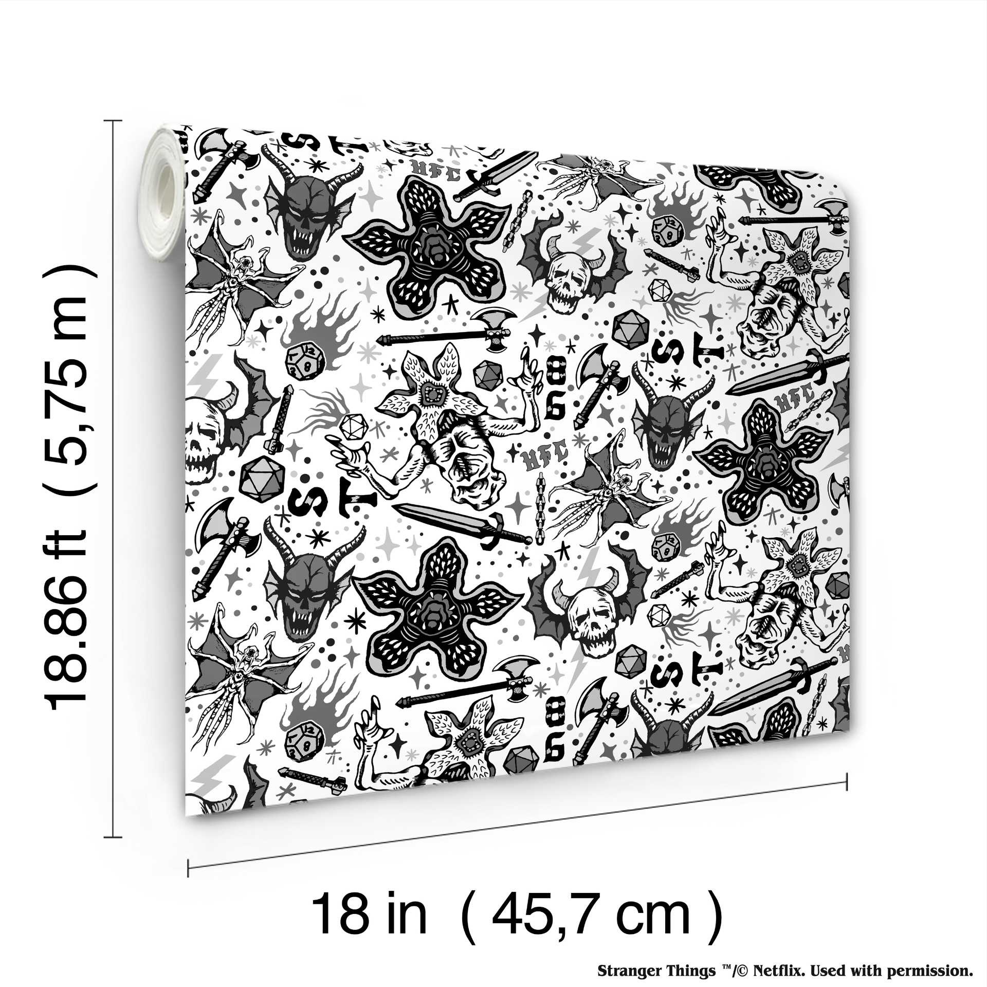 Stranger Things â€œHellfire Clubâ€ Peel and Stick Wallpaper - Black ...