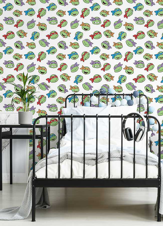 Teenage Mutant Ninja Turtles Character Faces Peel and Stick Wallpaper ...