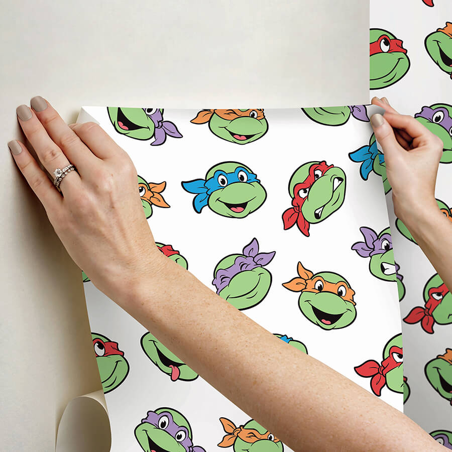Teenage Mutant Ninja Turtles Character Faces Peel and Stick Wallpaper ...