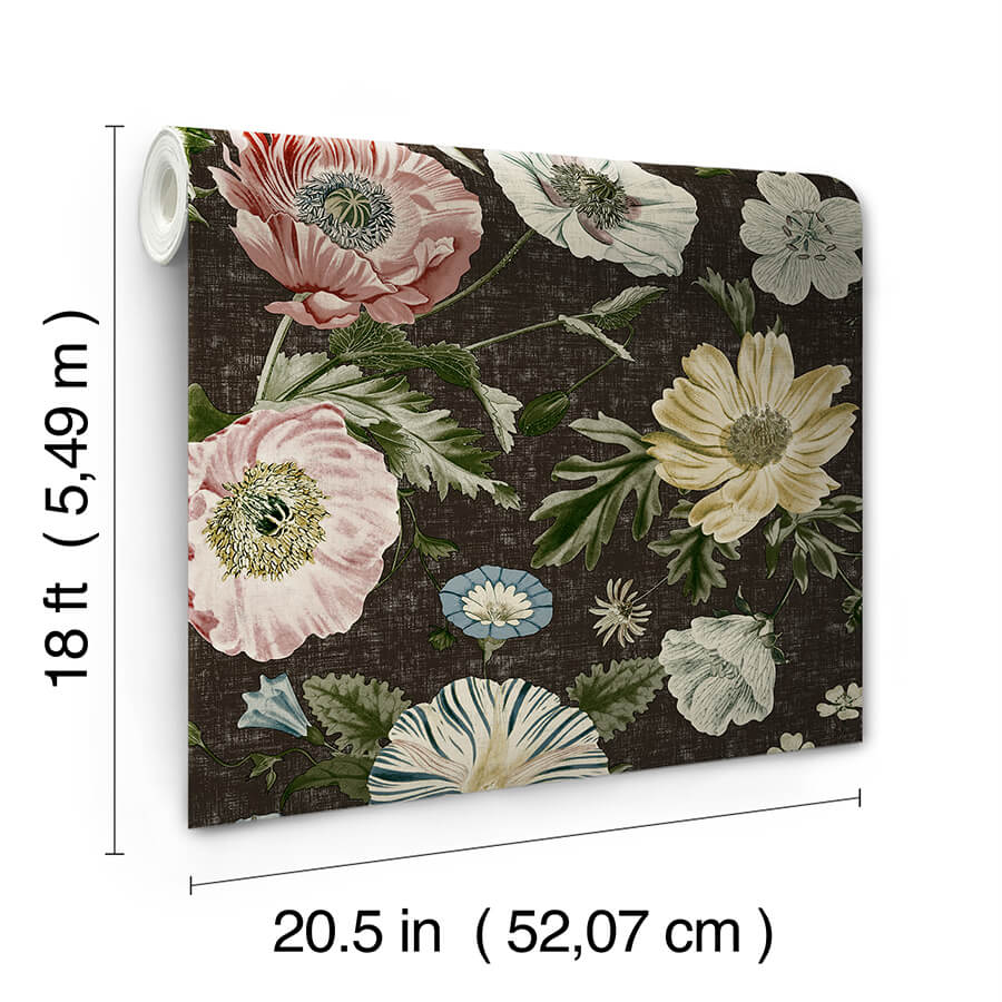 Vintage Poppy Peel & Stick Wallpaper - Roll | RoomMates Décor