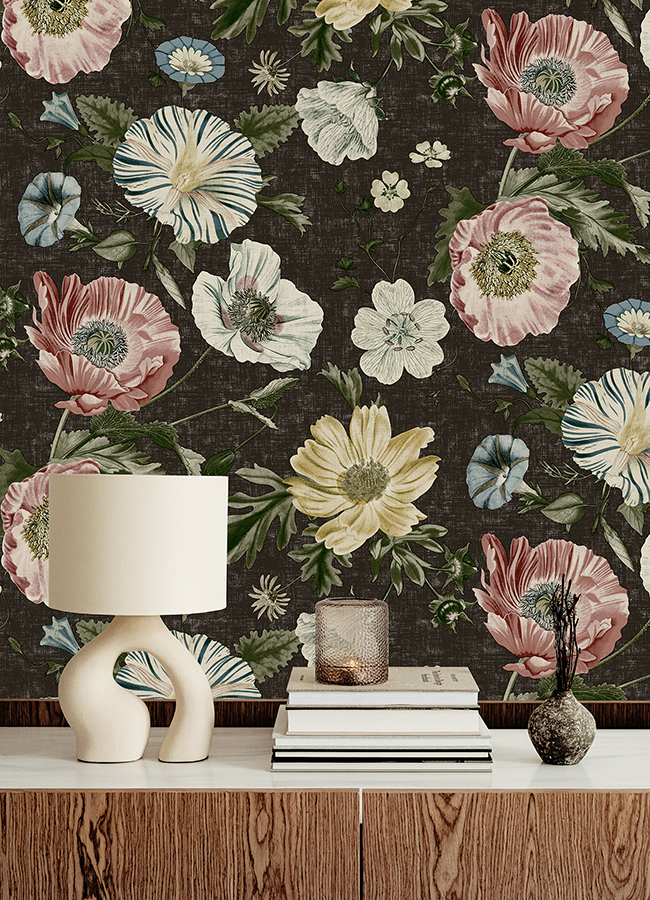 Vintage Poppy Peel & Stick Wallpaper - Roll | RoomMates Décor