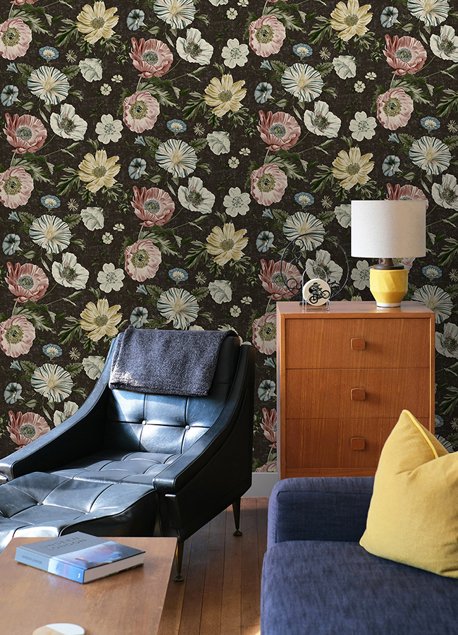 Vintage Poppy Peel & Stick Wallpaper - Roll | RoomMates Décor