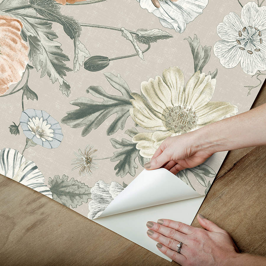 Vintage Poppy Peel & Stick Wallpaper - Roll | RoomMates Décor