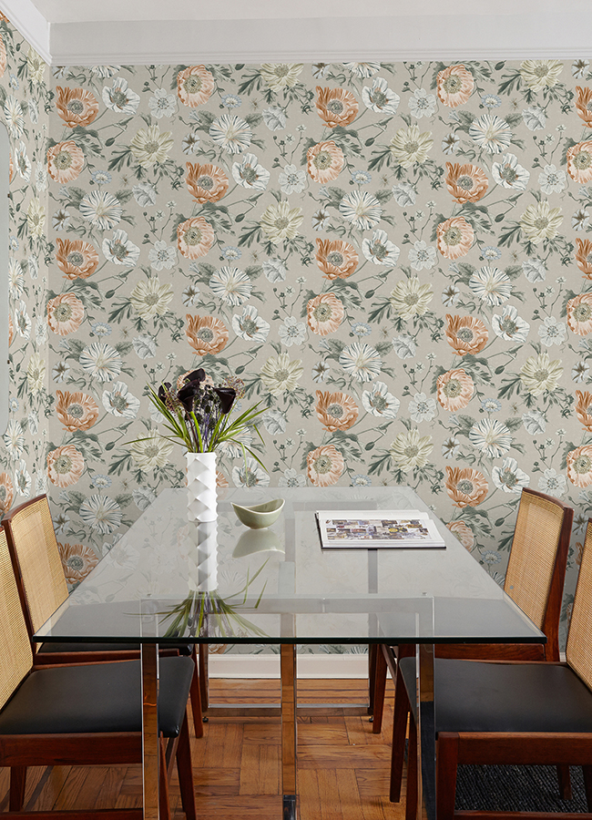 Vintage Poppy Peel & Stick Wallpaper - Roll | RoomMates Décor