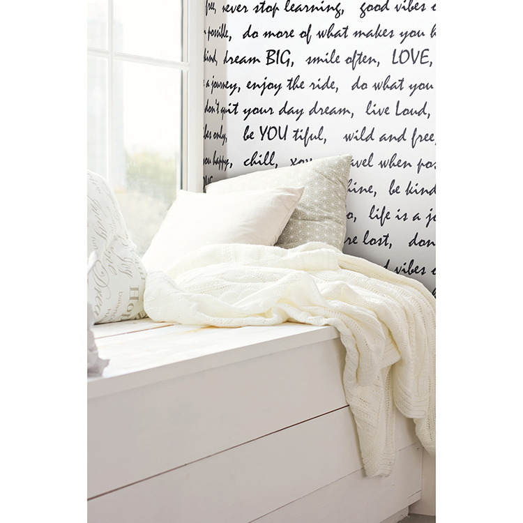 Dream Big Script Peel and Stick Wallpaper - Black | RoomMates Décor
