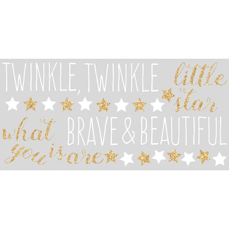 Twinkle Twinkle Little Star Wall Quote Decals with Glitter | RoomMates ...