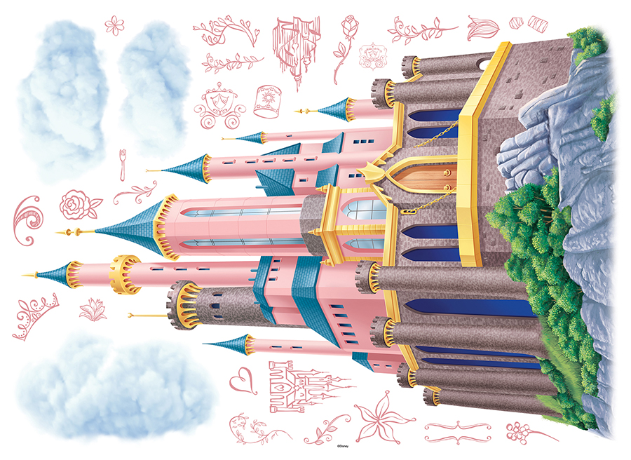 Disney Princess Castle with String Lights Wall Decals | RoomMates Décor