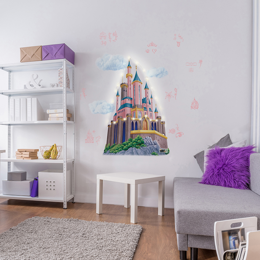 Disney Princess Castle with String Lights Wall Decals | RoomMates Décor