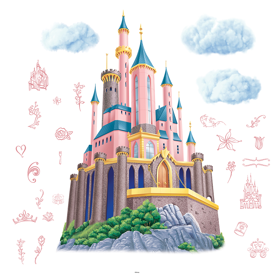 Disney Princess Castle with String Lights Wall Decals | RoomMates Décor