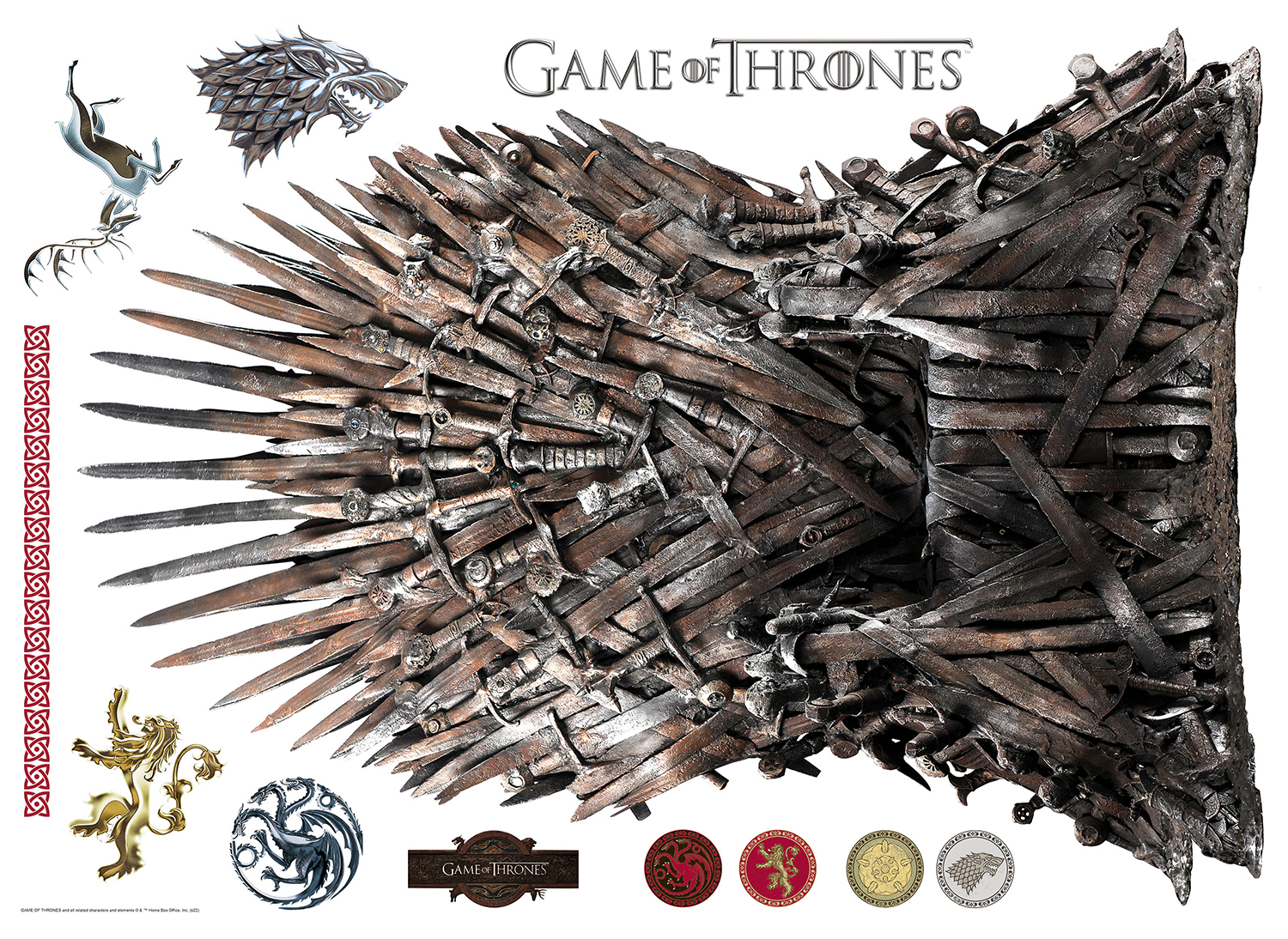 Game Of Thrones The Iron Throne XL Giant Peel & Stick Wall Decals ...