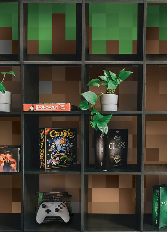 Minecraft Blocks Peel & Stick Wallpaper Mural | RoomMates Décor