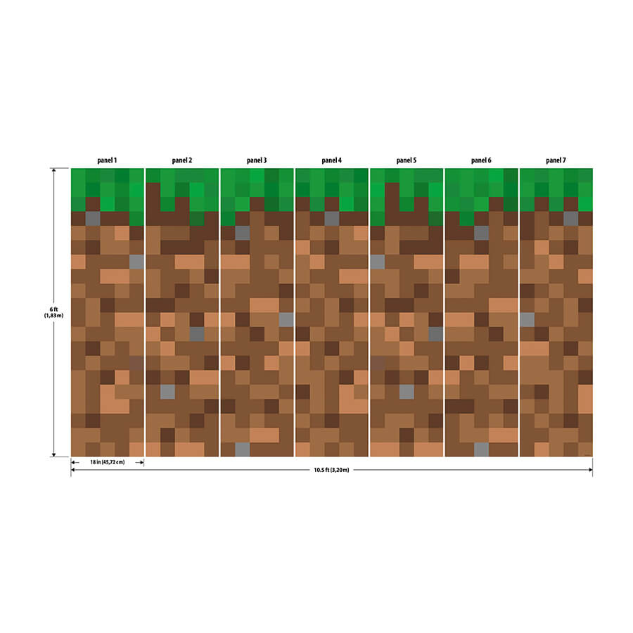 Minecraft Blocks Peel & Stick Wallpaper Mural | RoomMates Décor