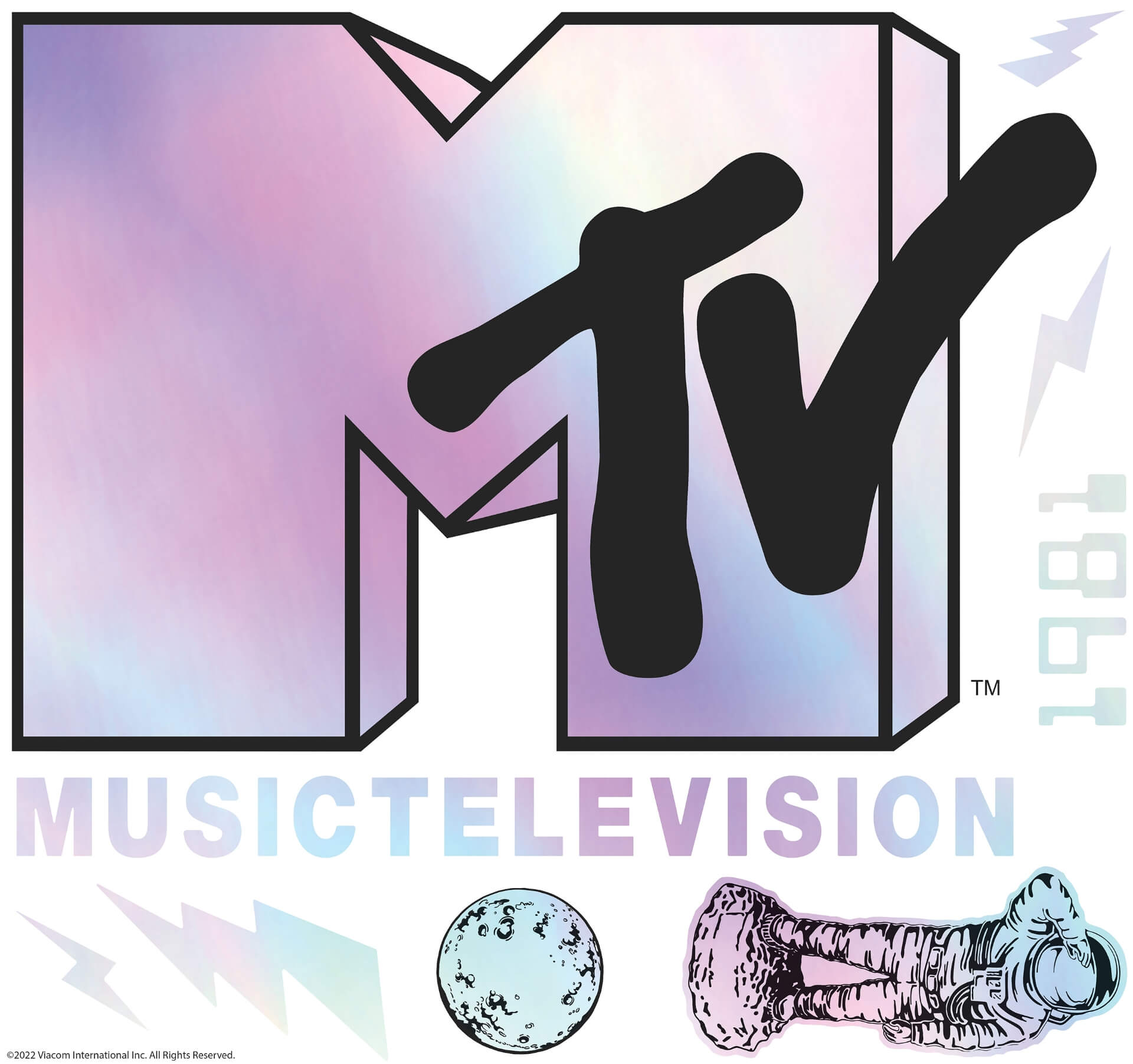 MTV Holographic Peel And Stick Giant Wall Decals | RoomMates Décor