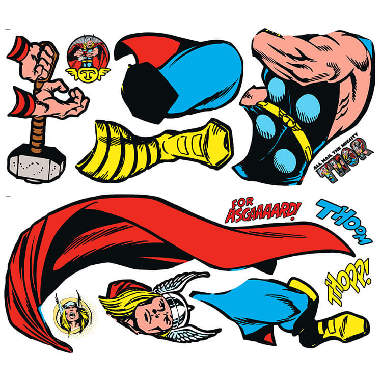Marvel Classic Thor Comic Peel and Stick Giant Wall Decal | RoomMates Décor