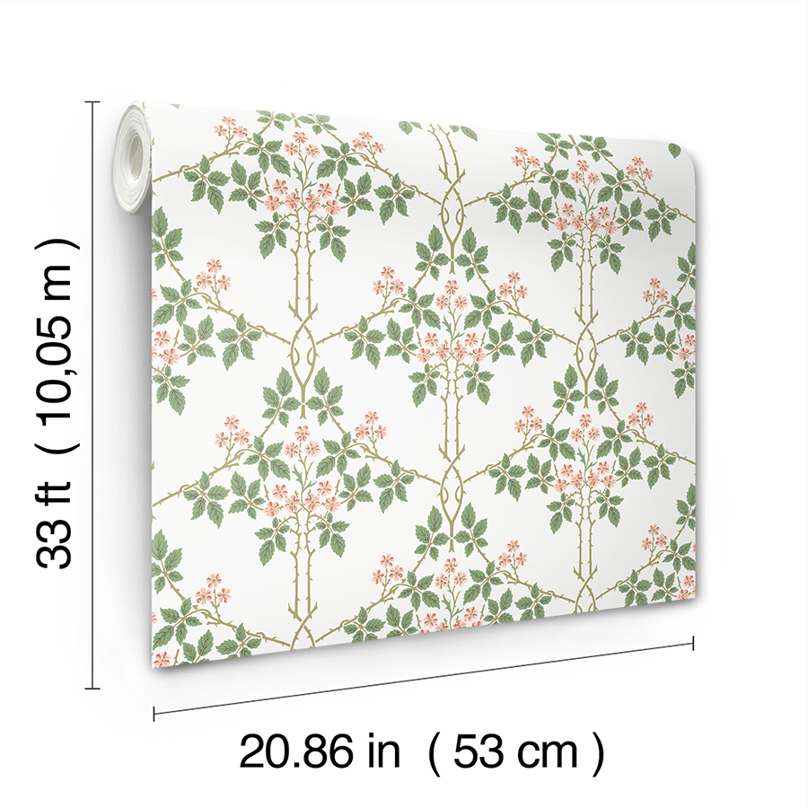 4171-82054 - Blackberry Pink Vine Trellis Wallpaper - by A-Street Prints