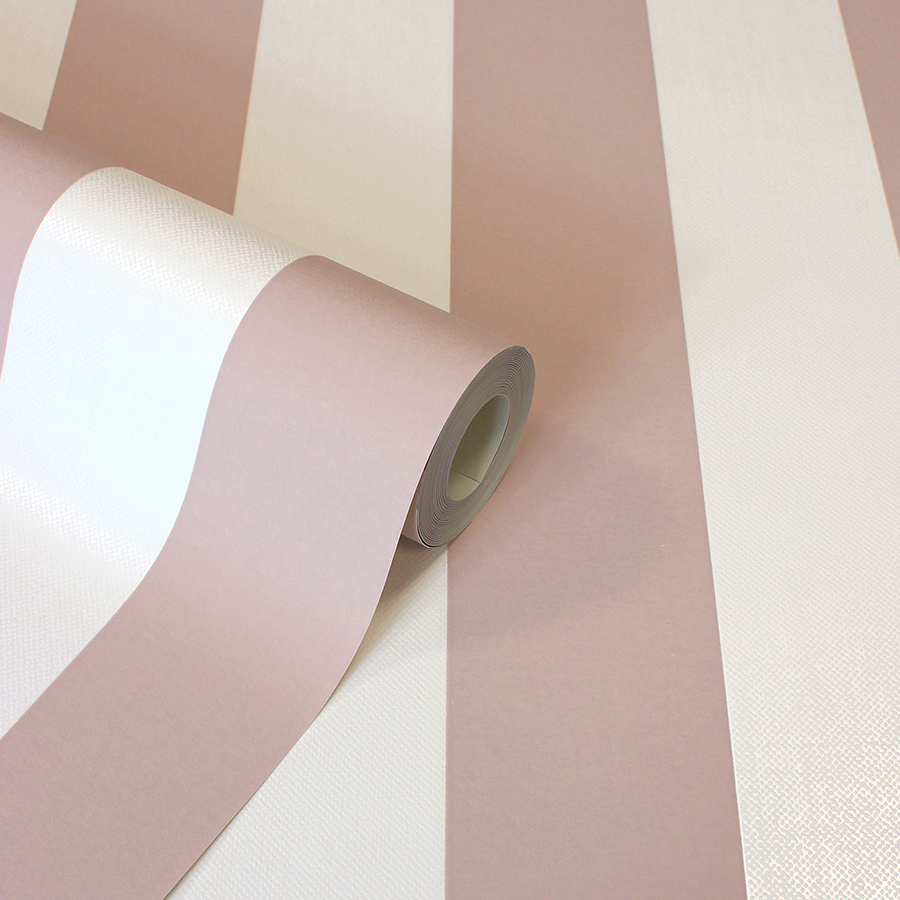 FD43456 - Tavish Light Pink Stripe Wallpaper - by Fine Décor
