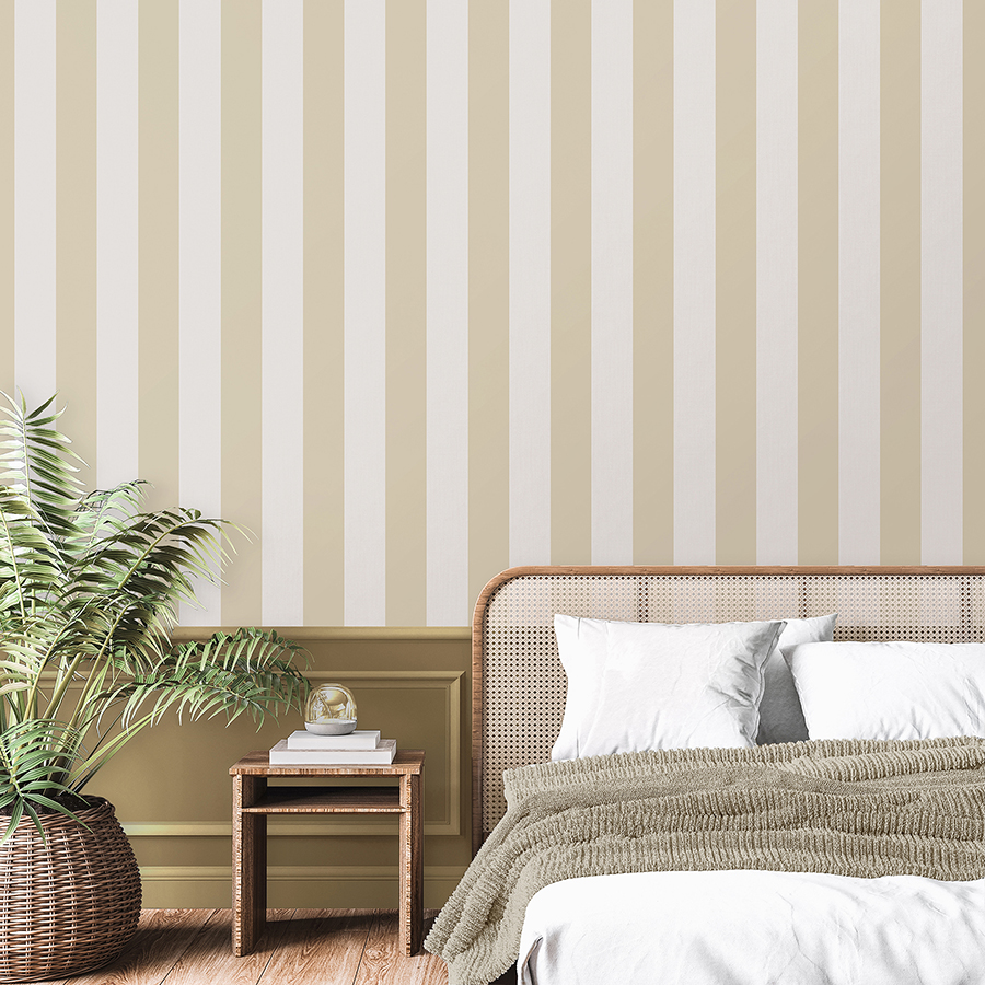 FD43457 - Tavish Light Yellow Stripe Wallpaper - by Fine Décor