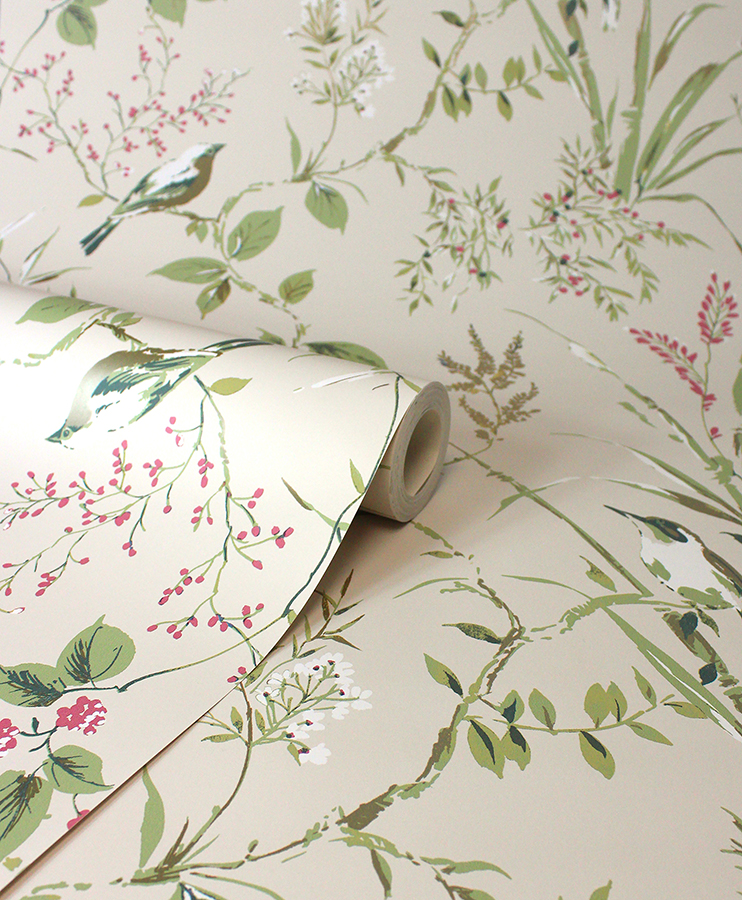 M1855 - Mariko Neutral Botanical Wallpaper - by Fine Décor