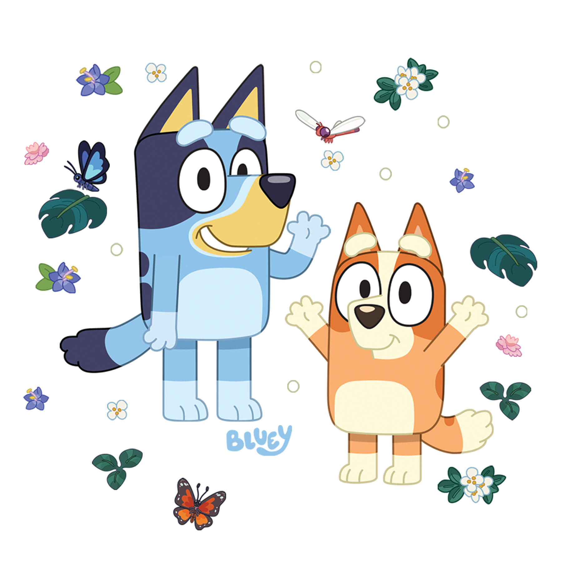 RMDM5560 - Bluey and Bingo Character Blue Wall Decals - by Bluey