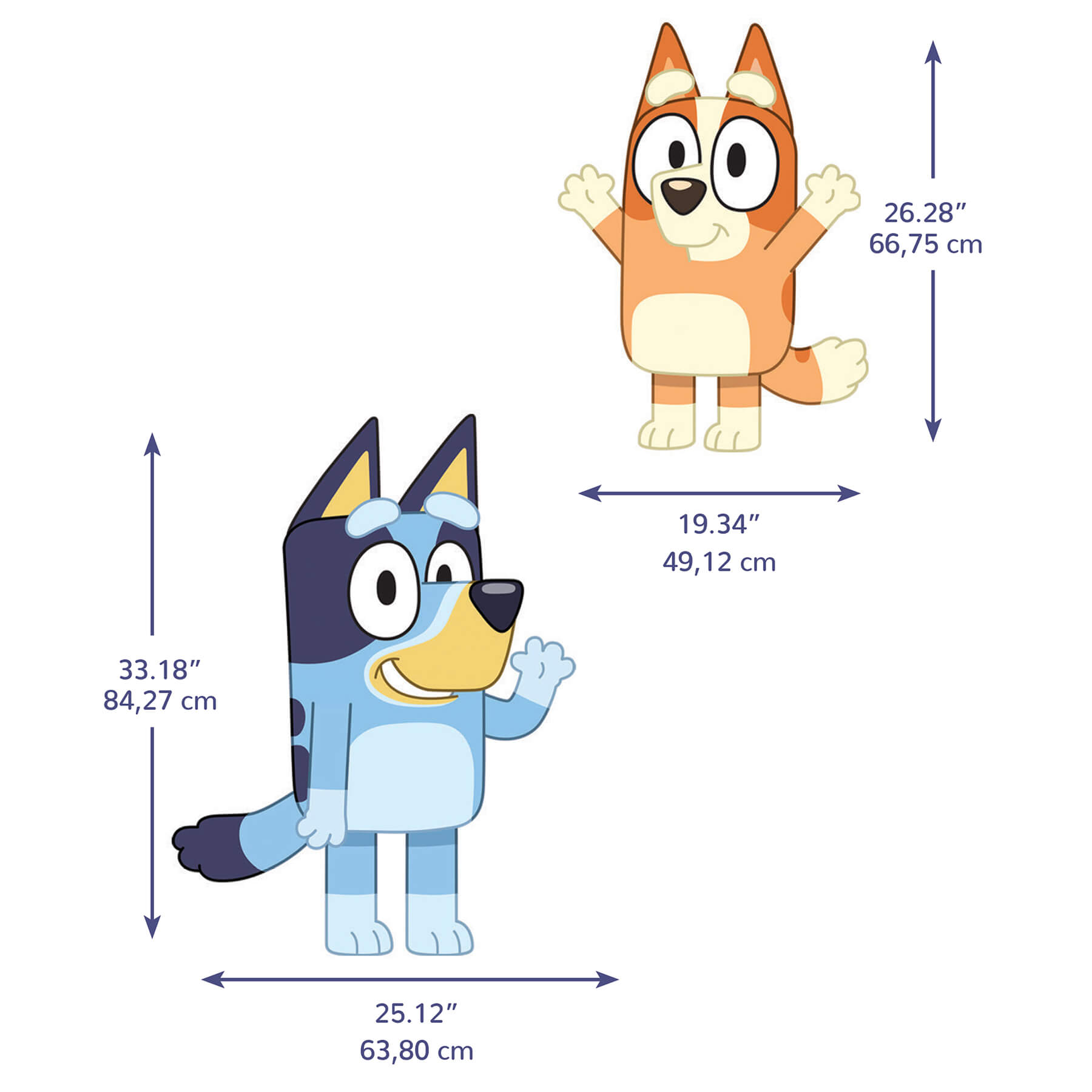 RMDM5560 - Bluey and Bingo Character Blue Wall Decals - by Bluey