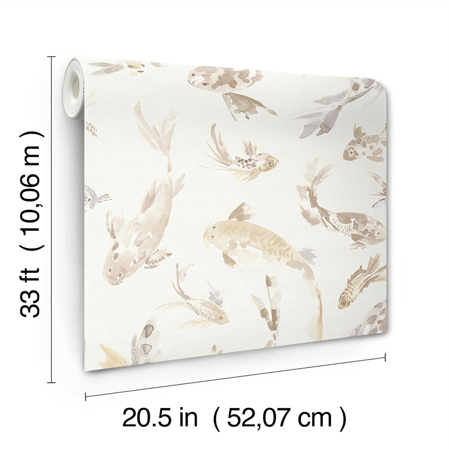 4172-27501 - Koi Metallic Fish Wallpaper - by A-Street Prints