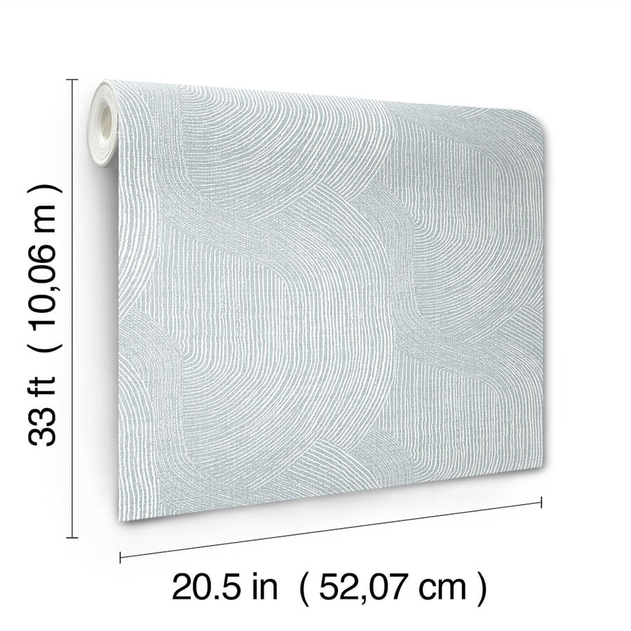 York Wallcoverings. 4172-27506 - Folly Light Blue Zen Swirls Wallpaper ...