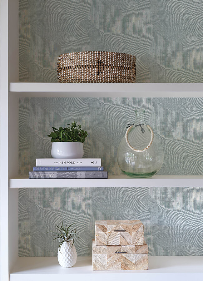 York Wallcoverings. 4172-27506 - Folly Light Blue Zen Swirls Wallpaper ...