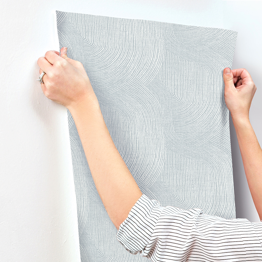 4172-27506 - Folly Light Blue Zen Swirls Wallpaper - by A-Street Prints