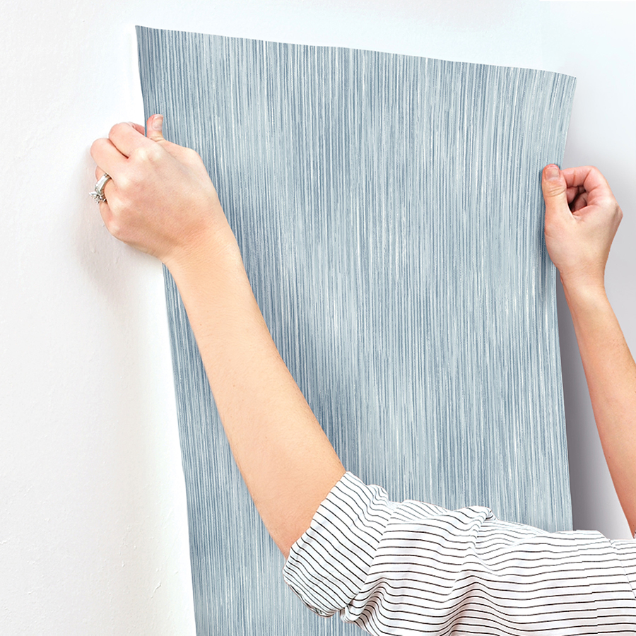 4172-27523 - Largo Sky Blue Striated Wallpaper - by A-Street Prints