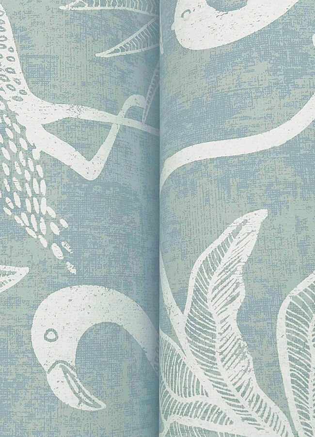 4172-82004 - Biscayne Turquoise Flamingo Beach Wallpaper - by A-Street ...