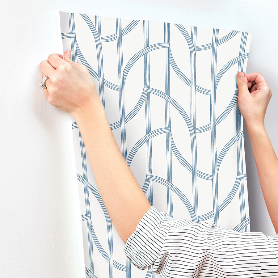 York Wallcoverings. 4172-82010 - Salvo Navy Curved Contours Wallpaper ...