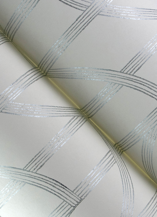 4172-82011 - Salvo Silver Curved Contours Wallpaper - by A-Street Prints