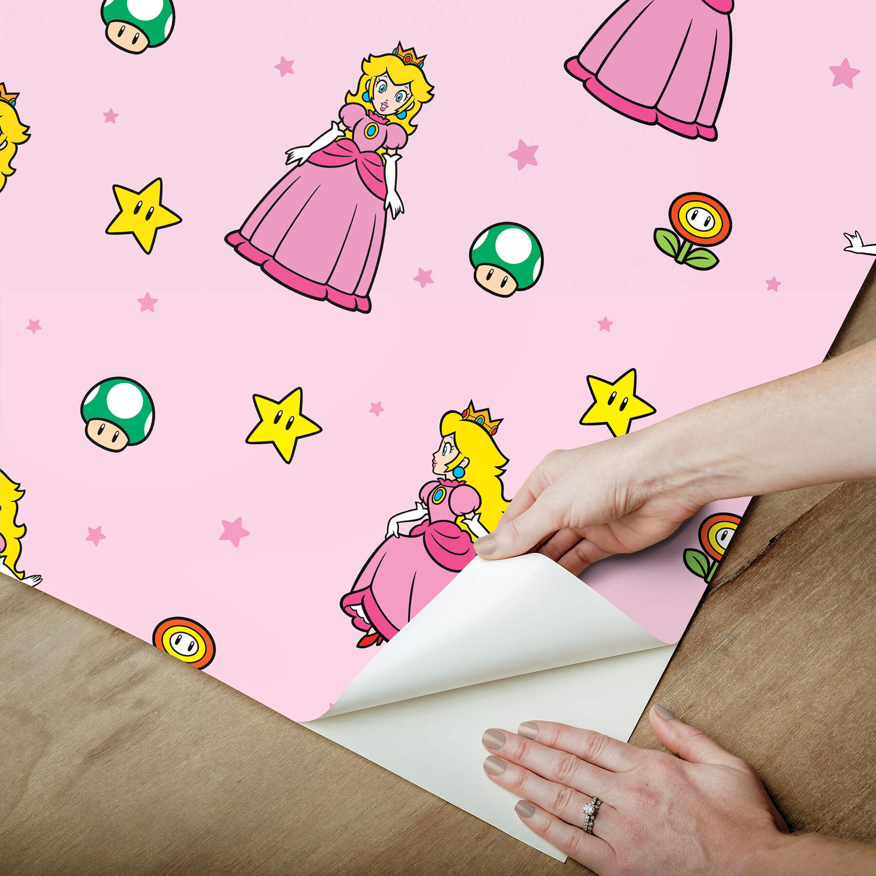 RMWS1227 - Super Mario Princess Peach Yellow and Pink Peel and Stick ...
