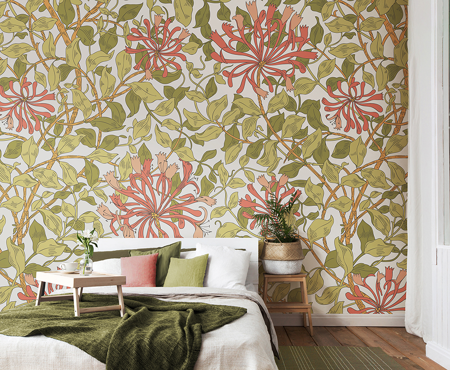 MUR380M - Honeysuckle Pink Wall Mural - by Origin Murals