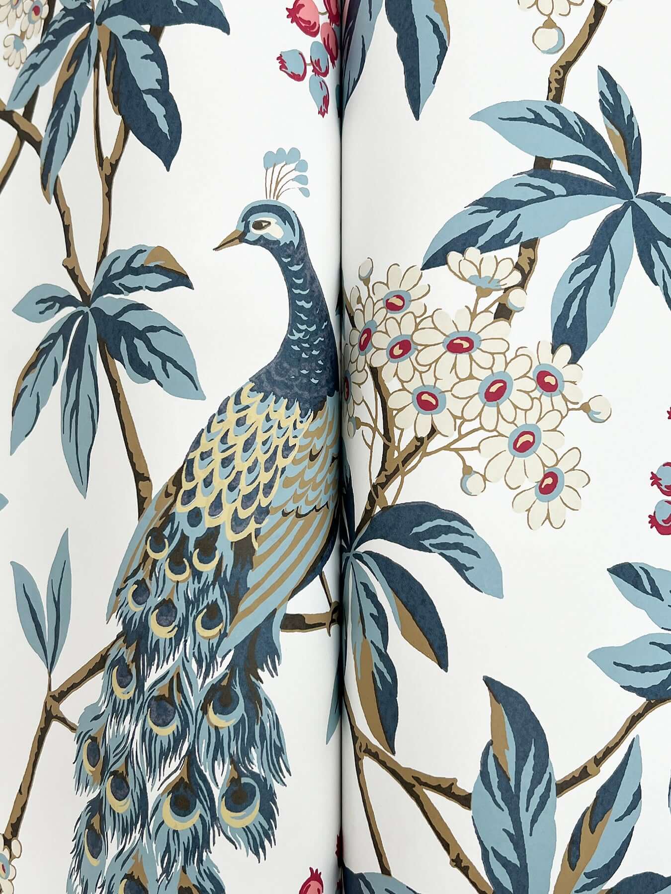 York Wallcoverings. White Peacock Estate Wallpaper | Ronald Redding