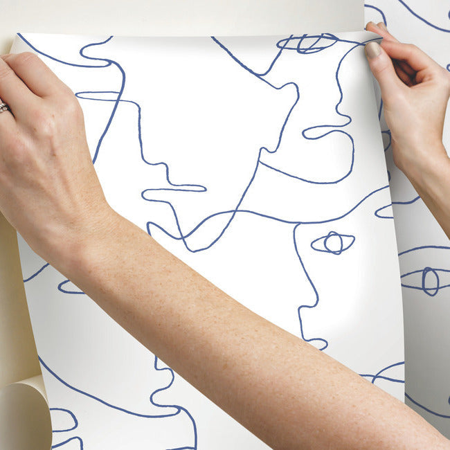 York Wallcoverings: Wallpaper Designed to Inspire. Cobalt Pablo Portraits Premium Peel + Stick ...