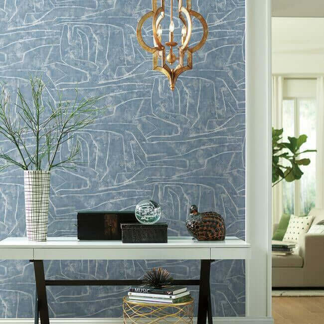 York Wallcoverings. Blue Urban Chalk Premium Peel + Stick Wallpaper | York
