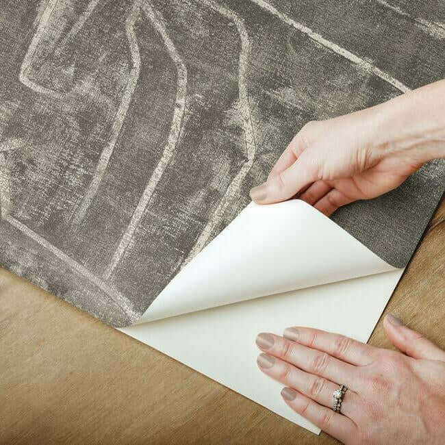 York Wallcoverings. Dark Gray Urban Chalk Premium Peel + Stick ...